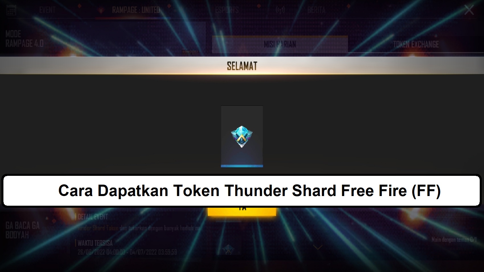 Cara Dapatkan Token Thunder Shard Free Fire (FF) – Esportsku