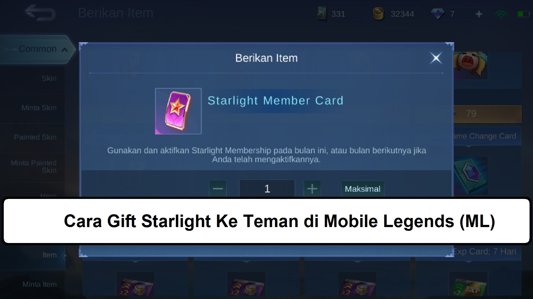 Cara Gift Starlight Ke Teman di Mobile Legends (ML) – Esportsku