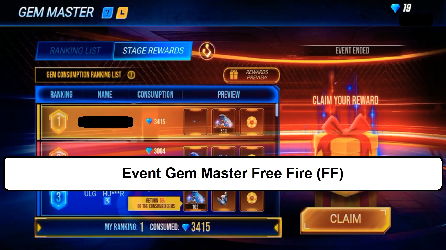 Event Gem Master Free Fire (FF) – Esportsku