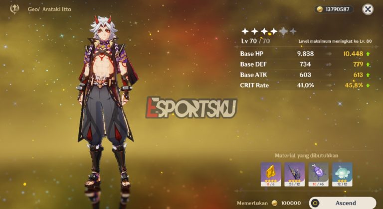 Material Ascension Karakter Arataki Itto Genshin Impact – Esportsku