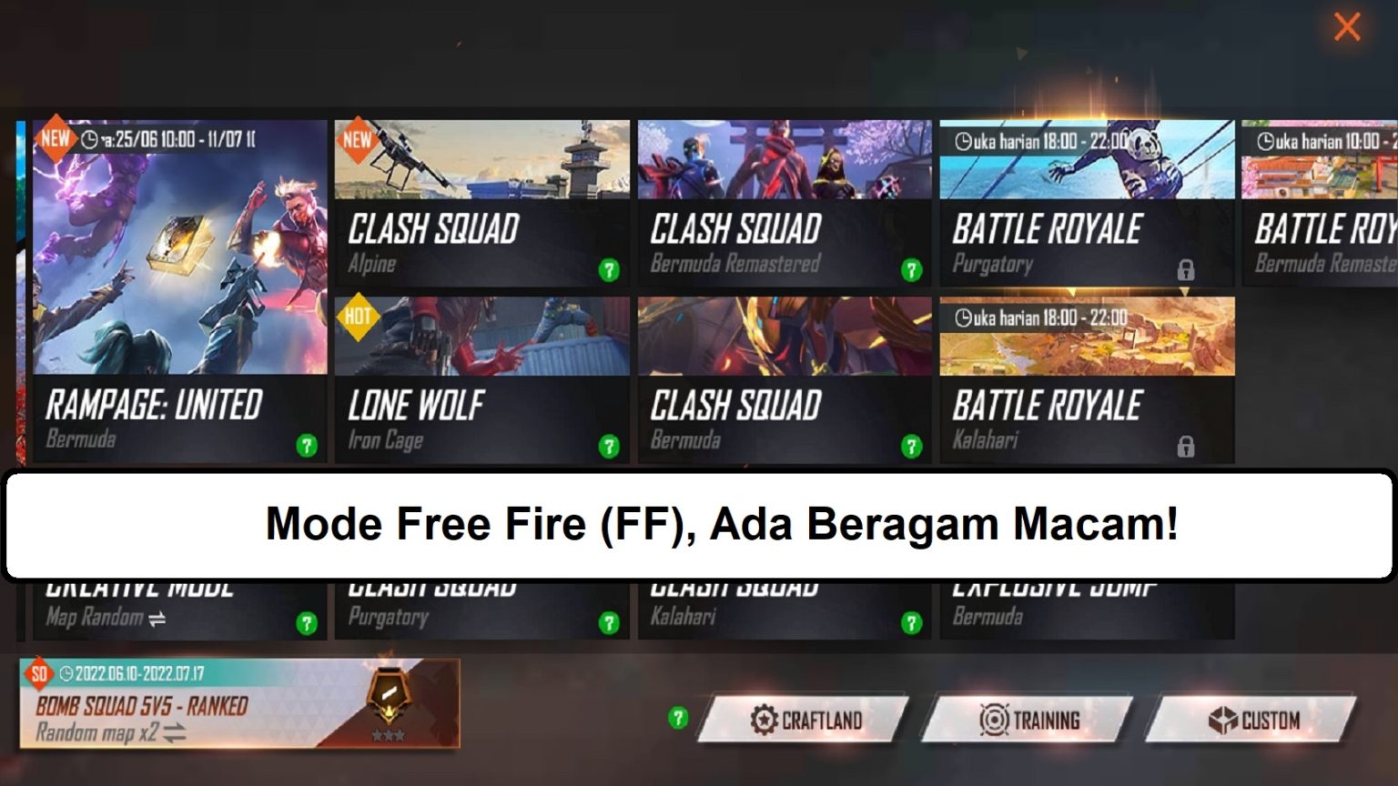 Mode Free Fire (FF), Ada Beragam Macam! – Esportsku