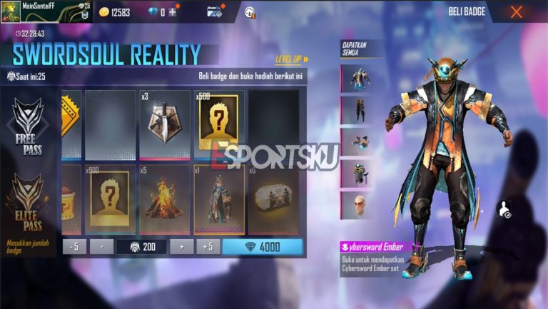 Total Badge untuk Elite Pass Free Fire (FF) – Esportsku
