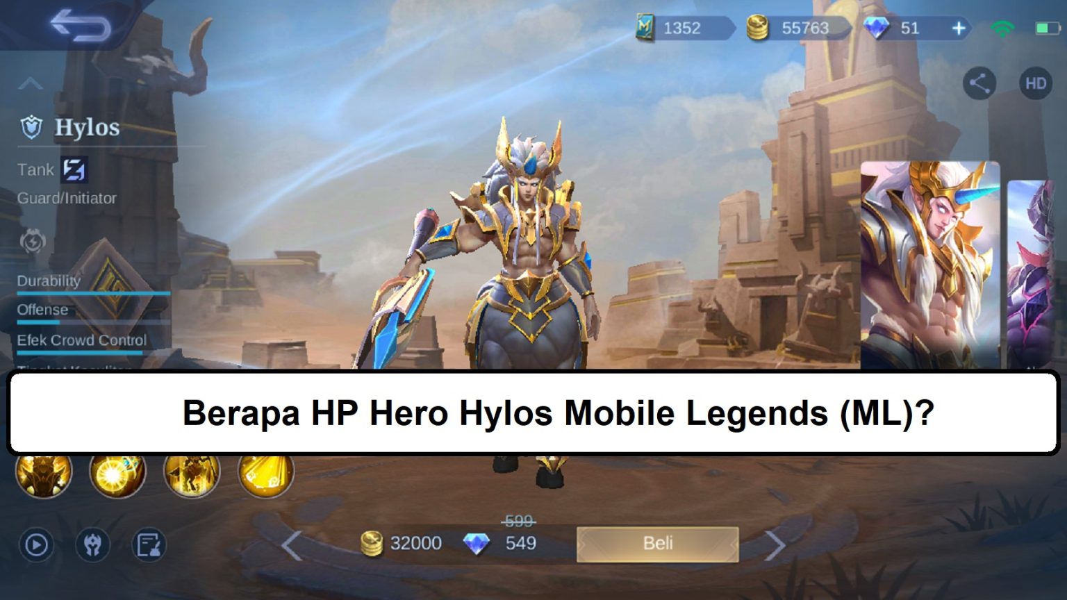 Berapa HP Hero Hylos Mobile Legends (ML)? – Esportsku
