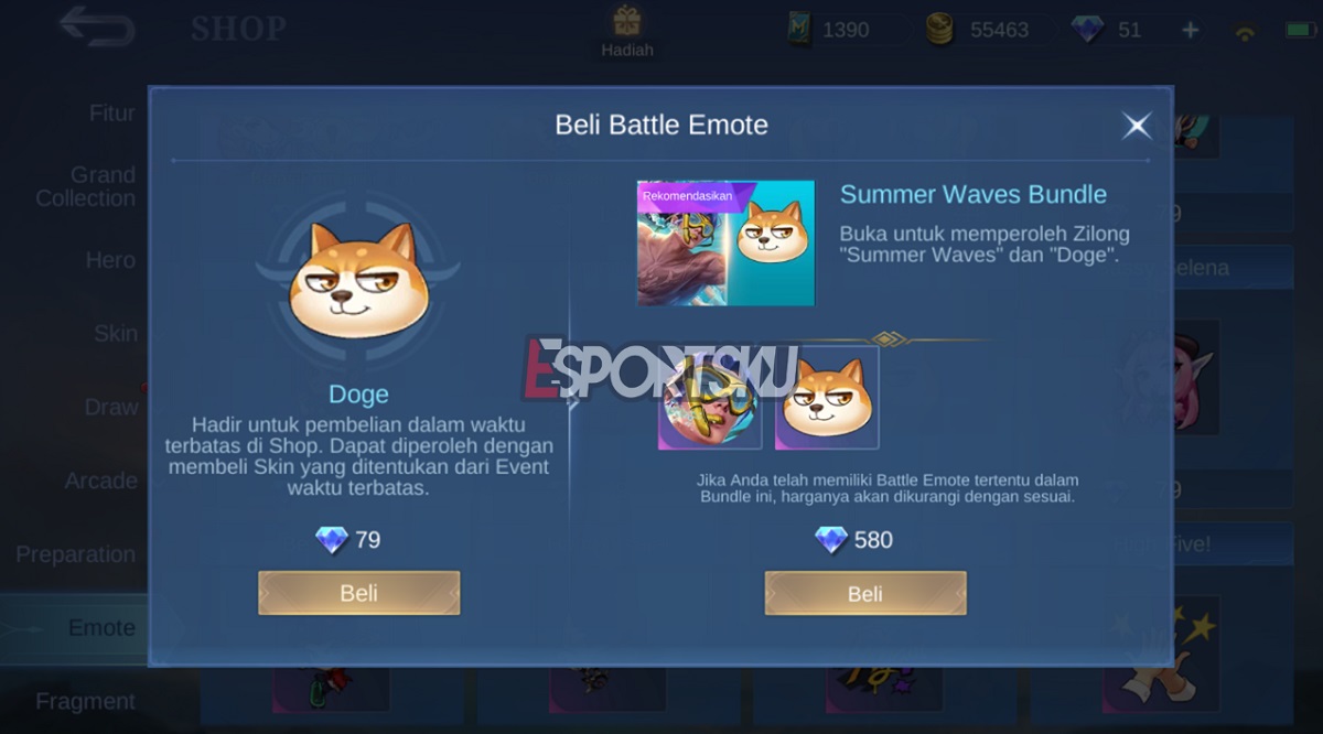 Cara Dapatkan Battle Emote Doge Mobile Legends (ML) – Esportsku