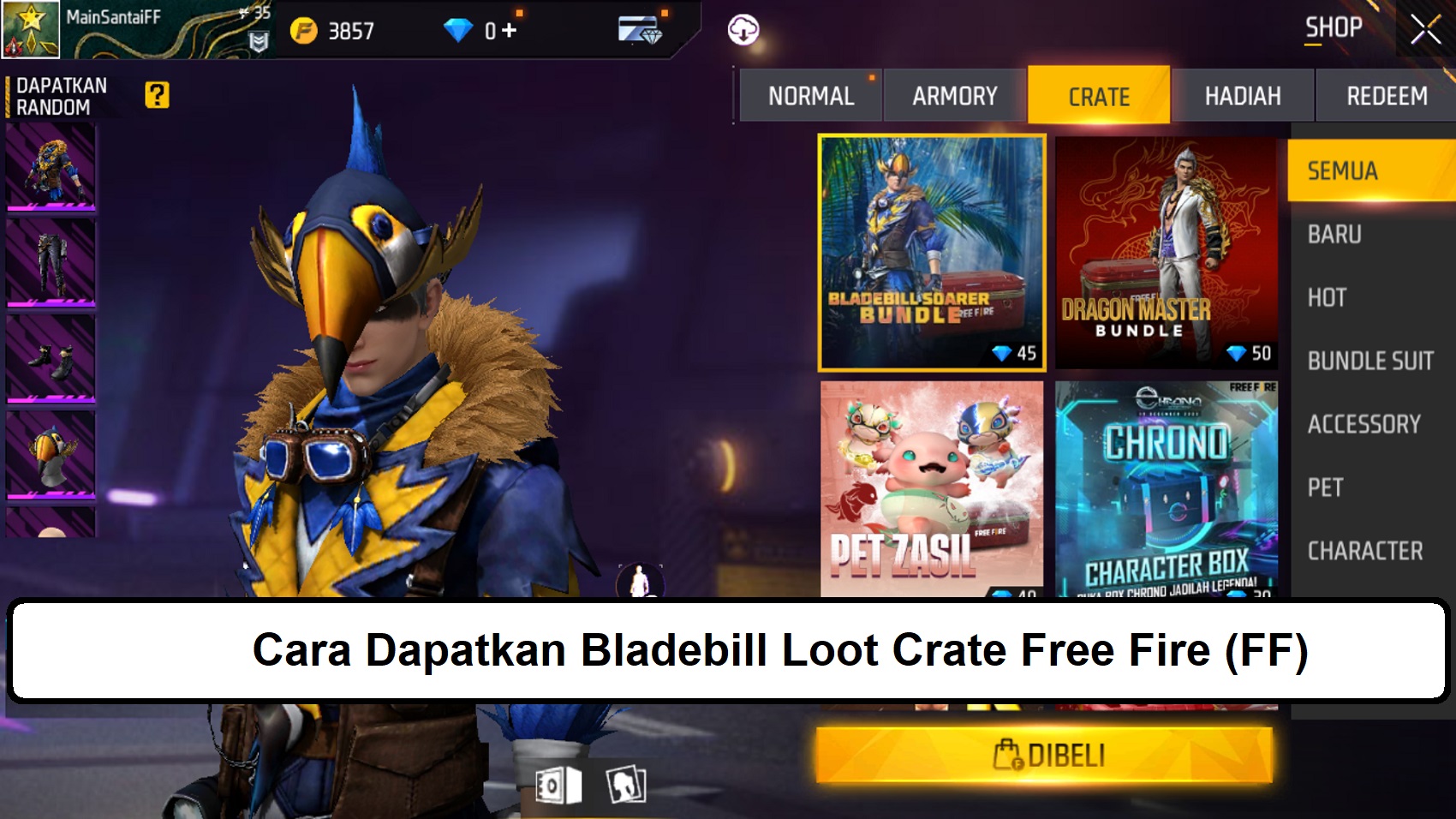 Cara Dapatkan Bladebill Loot Crate Free Fire (FF) – Esportsku