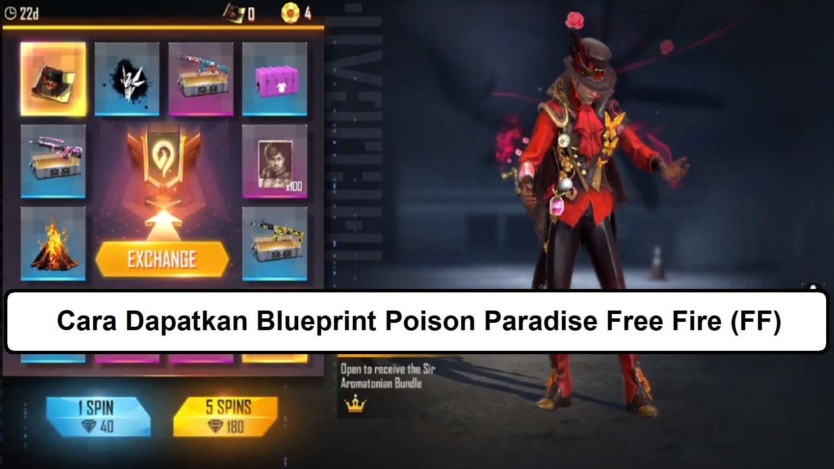 Cara Dapatkan Blueprint Poison Paradise Free Fire (FF) – Esportsku
