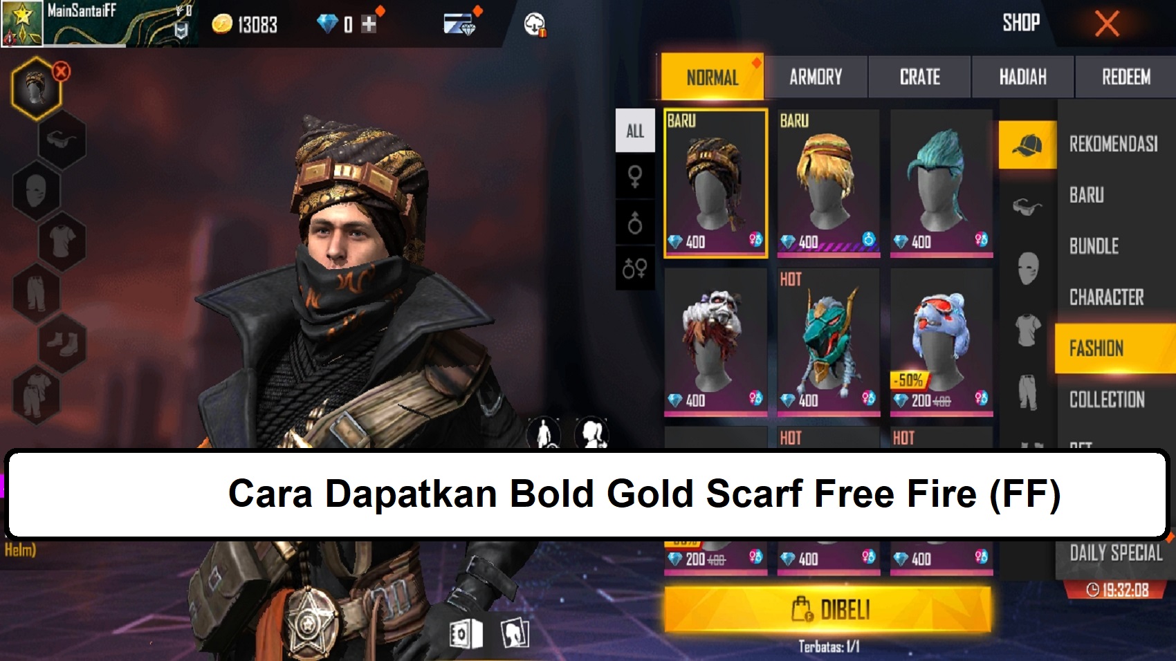 Cara Dapatkan Bold Gold Scarf Free Fire (FF) – Esportsku