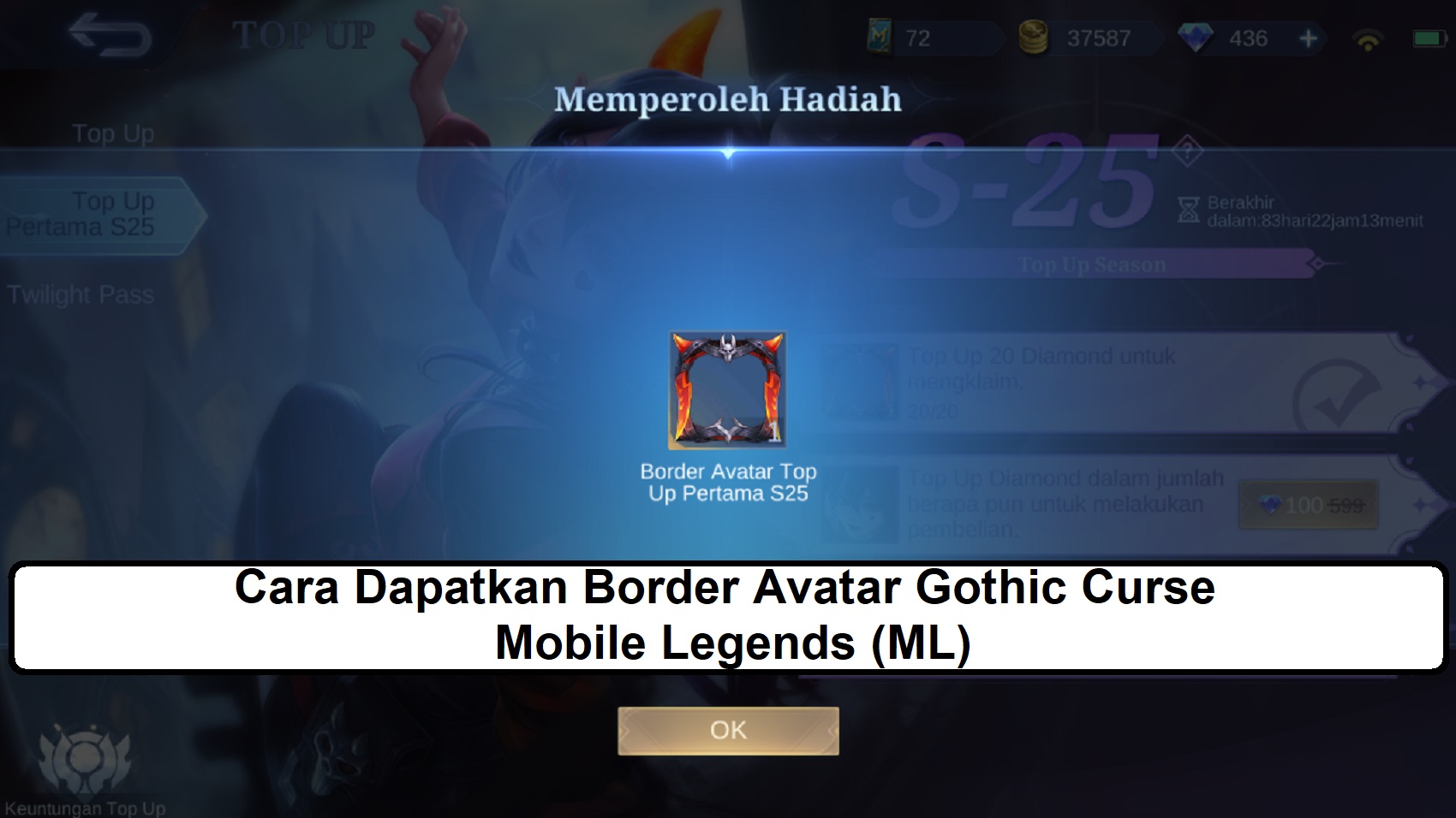 Cara Dapatkan Border Avatar Gothic Curse Mobile Legends (ML) – Esportsku