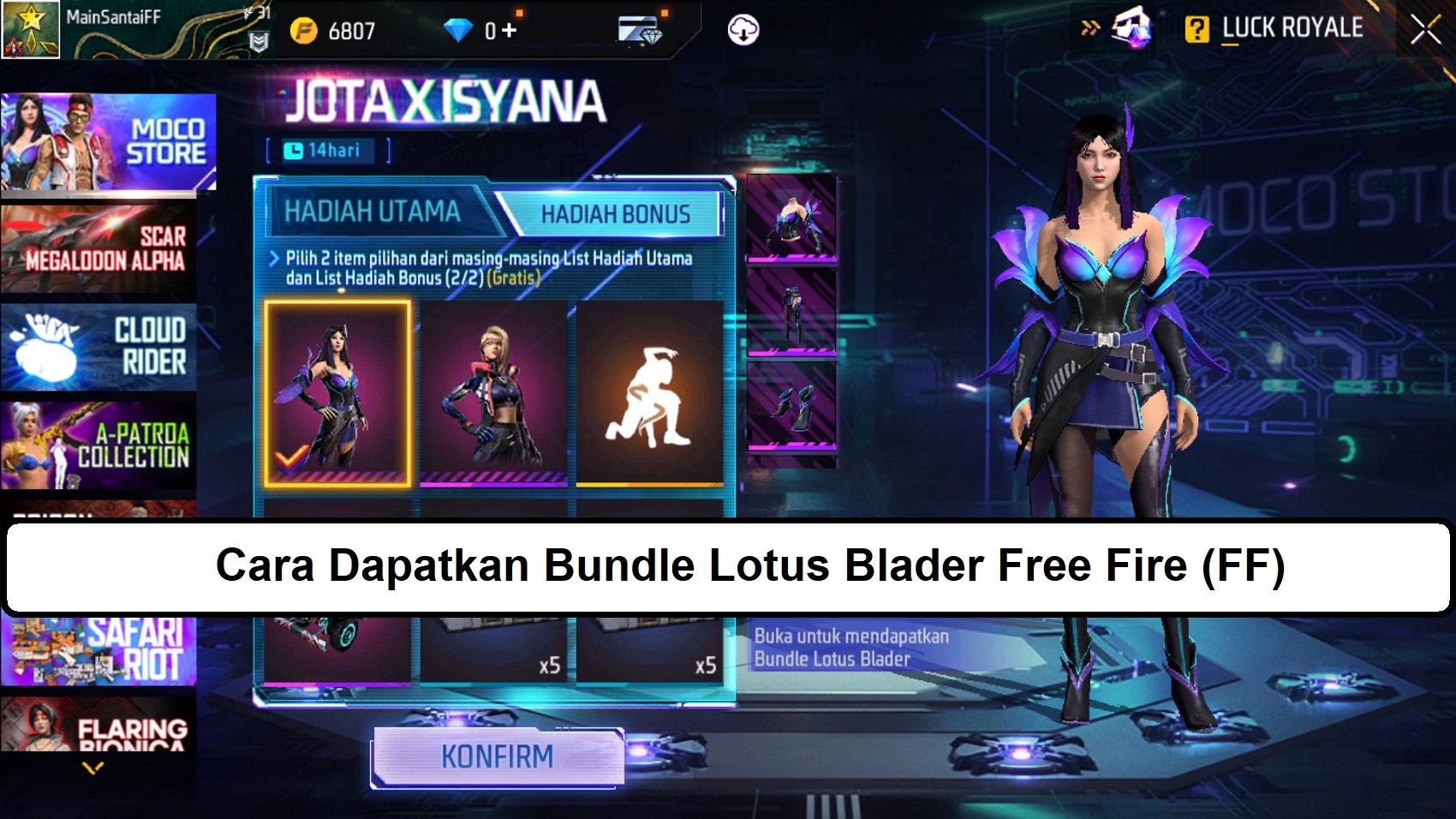 Cara Dapatkan Bundle Lotus Blader Free Fire (FF) – Esportsku