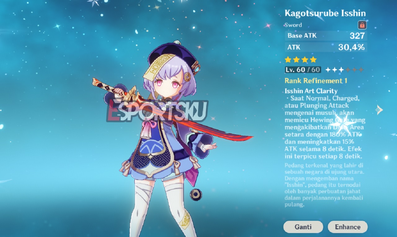 Cara Dapatkan Senjata Kagotsurube Isshin Genshin Impact – Esportsku