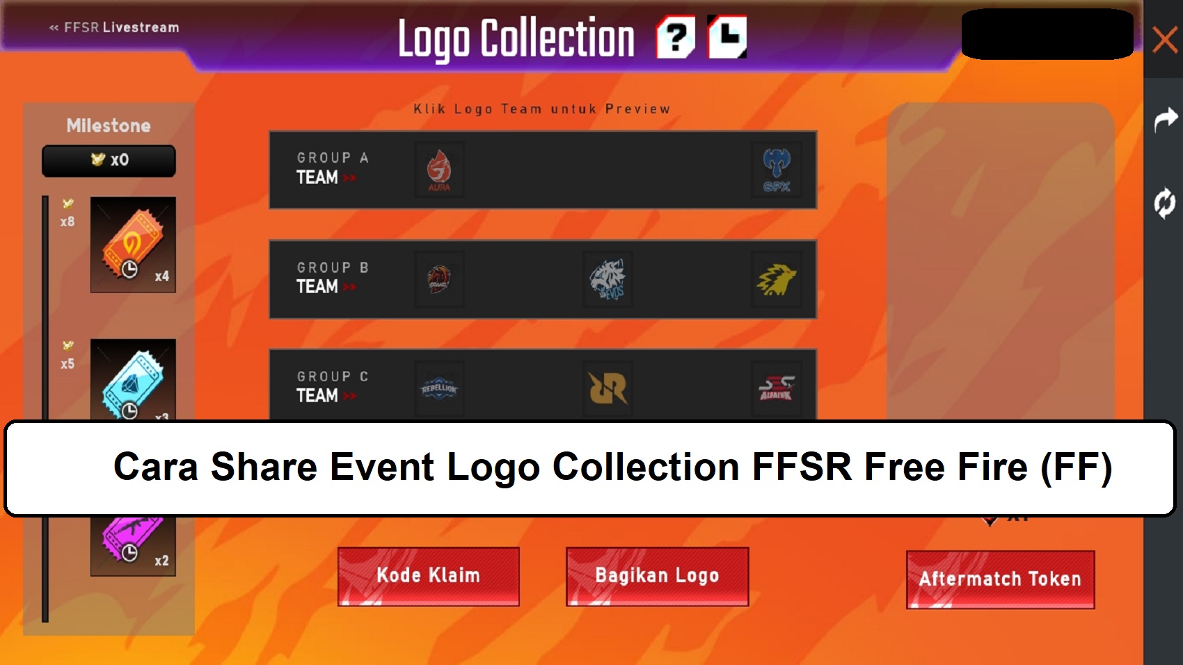 Cara Share Event Logo Collection FFSR Free Fire (FF) – Esportsku