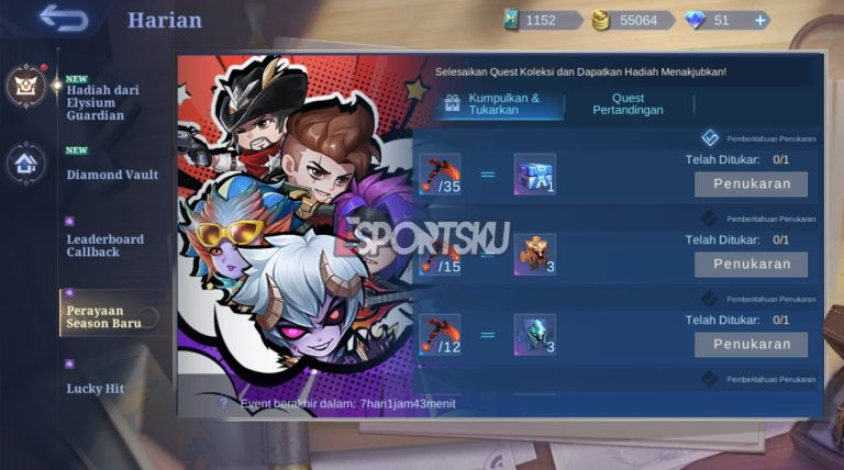 Hadiah Event Perayaan Season 25 Baru Mobile Legends (ML) – Esportsku