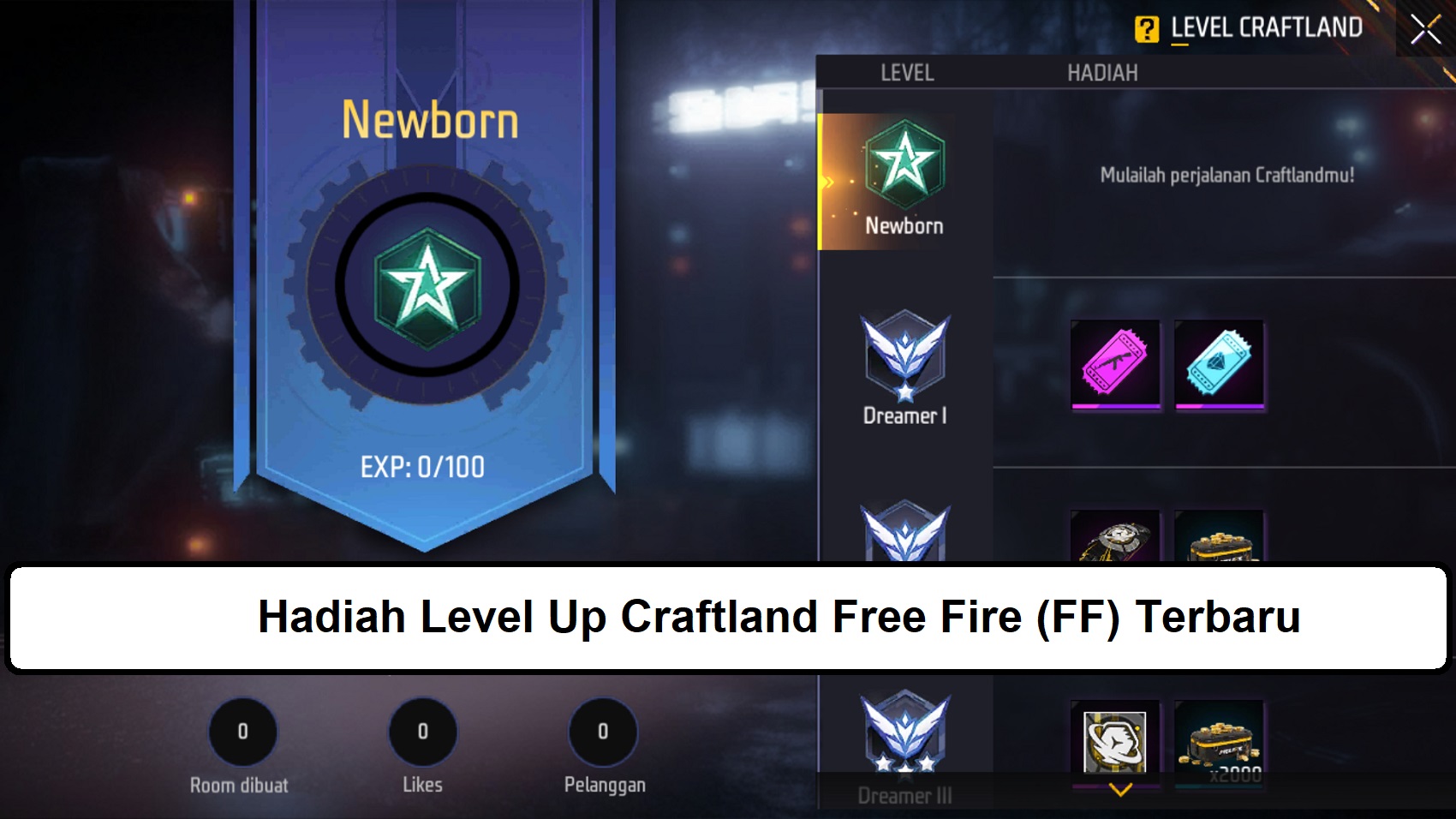 Hadiah Level Up Craftland Free Fire (FF) Terbaru – Esportsku