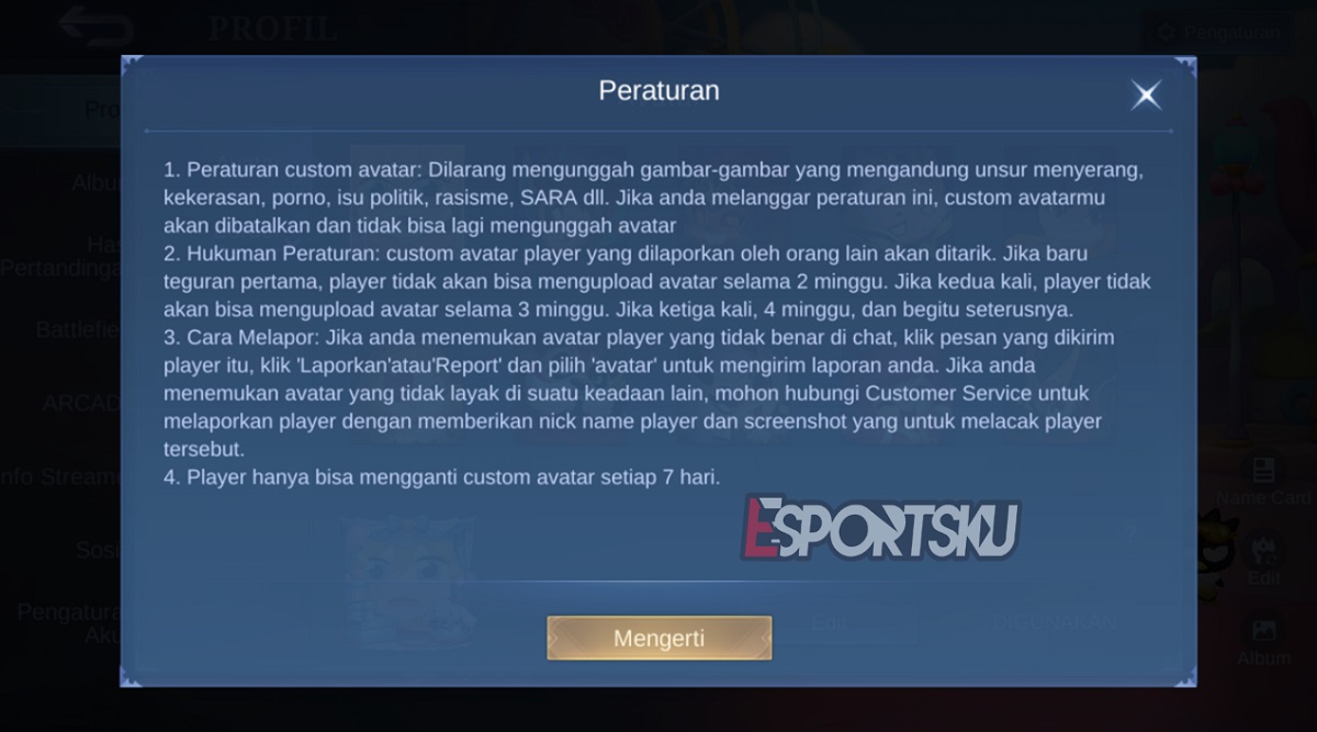 Kenapa Avatar ML di Ban? Peraturan Mobile Legends! – Esportsku