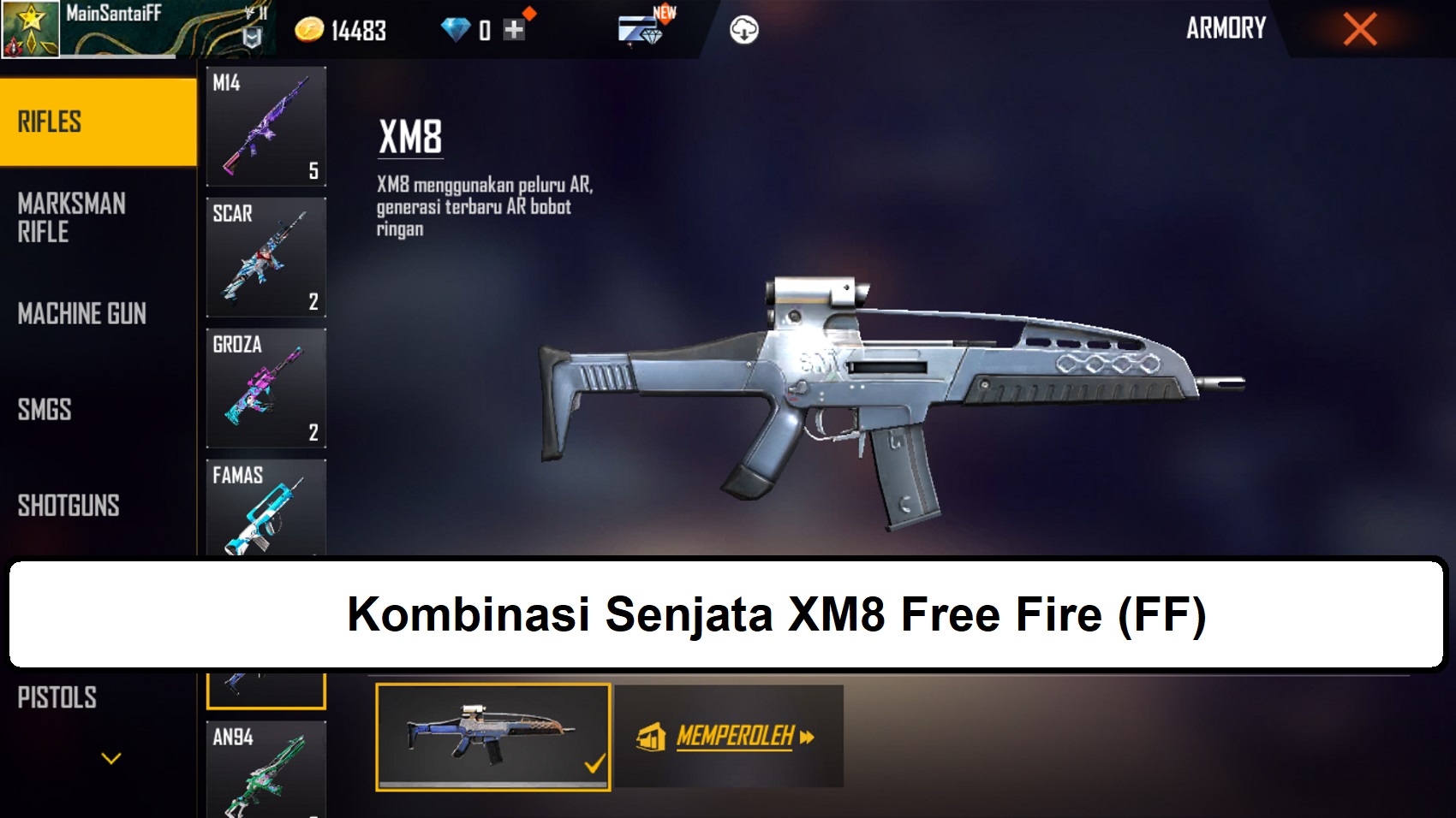 5 Kombinasi Senjata XM8 Free Fire (FF) – Esportsku
