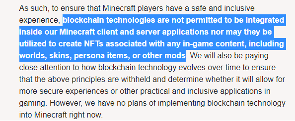 Minecraft Akan Blokir NFT Dan Blockchain – Esportsku