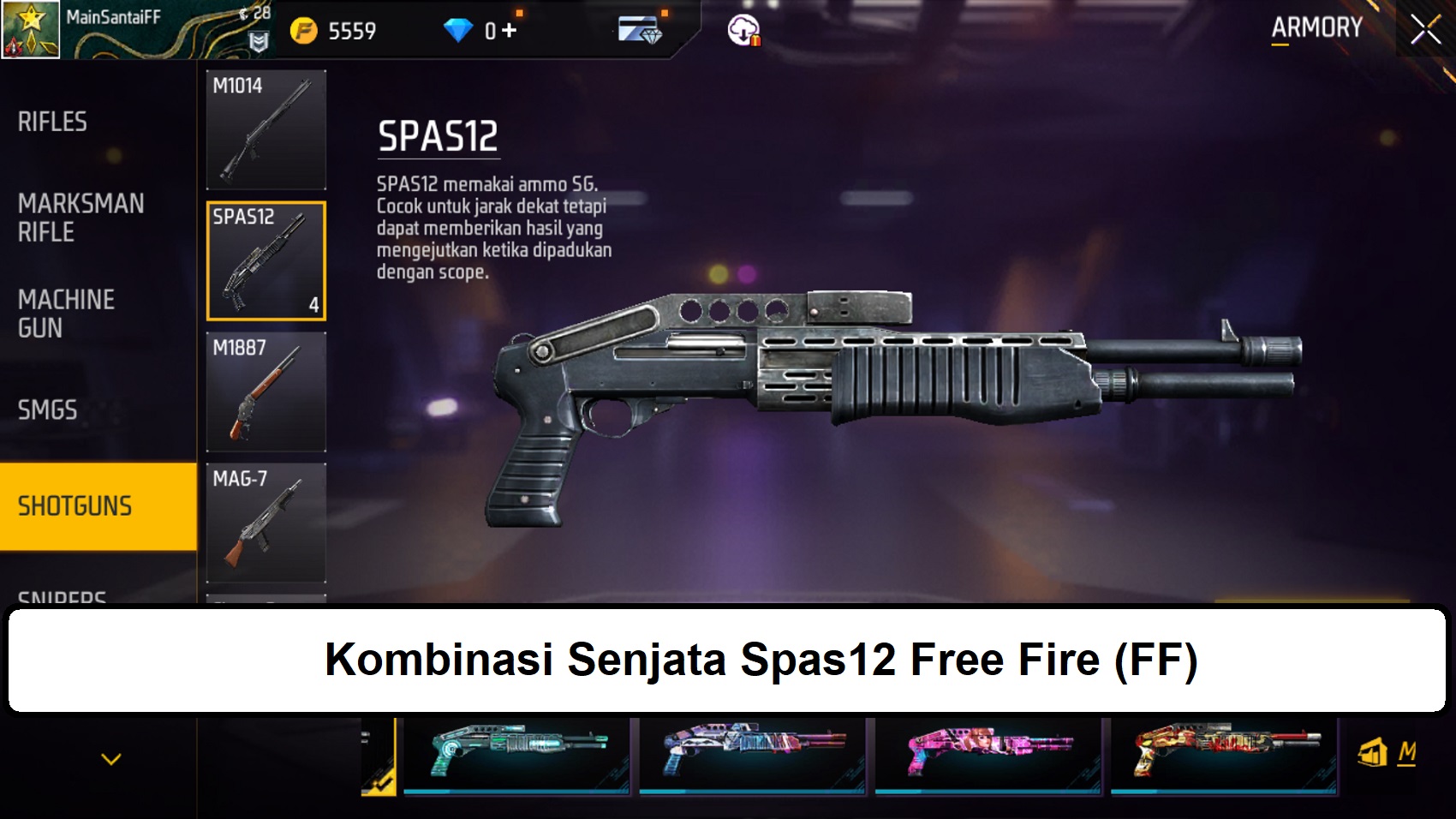5 Kombinasi Senjata Spas12 Free Fire (FF) – Esportsku