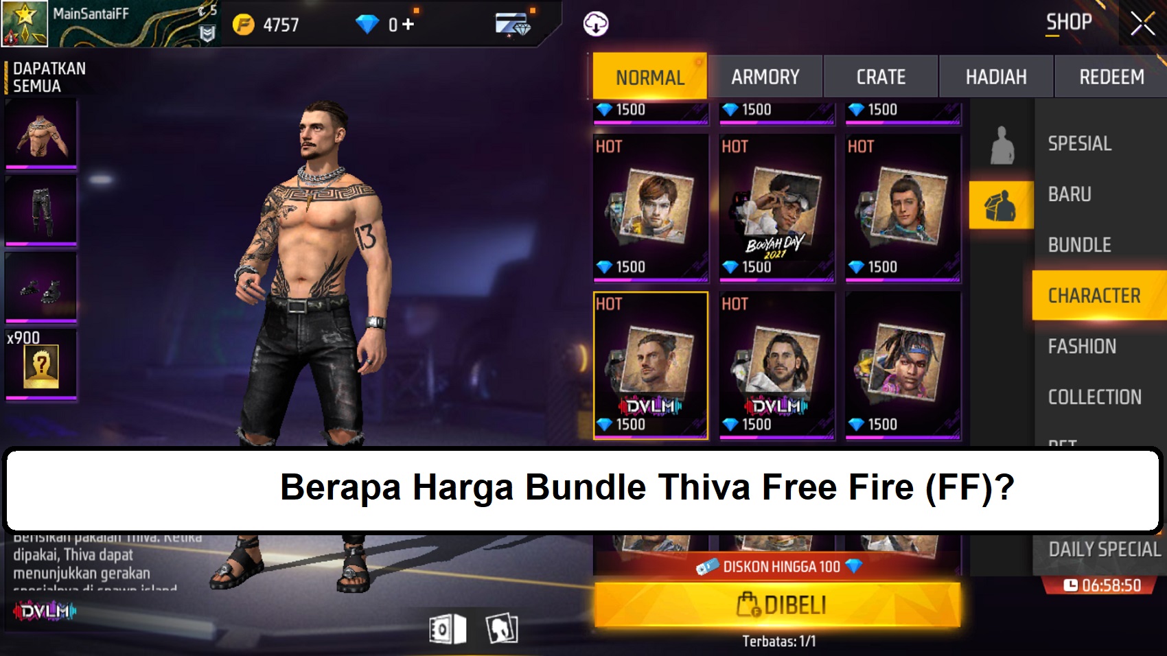 Berapa Harga Bundle Thiva Free Fire (FF)? – Esportsku