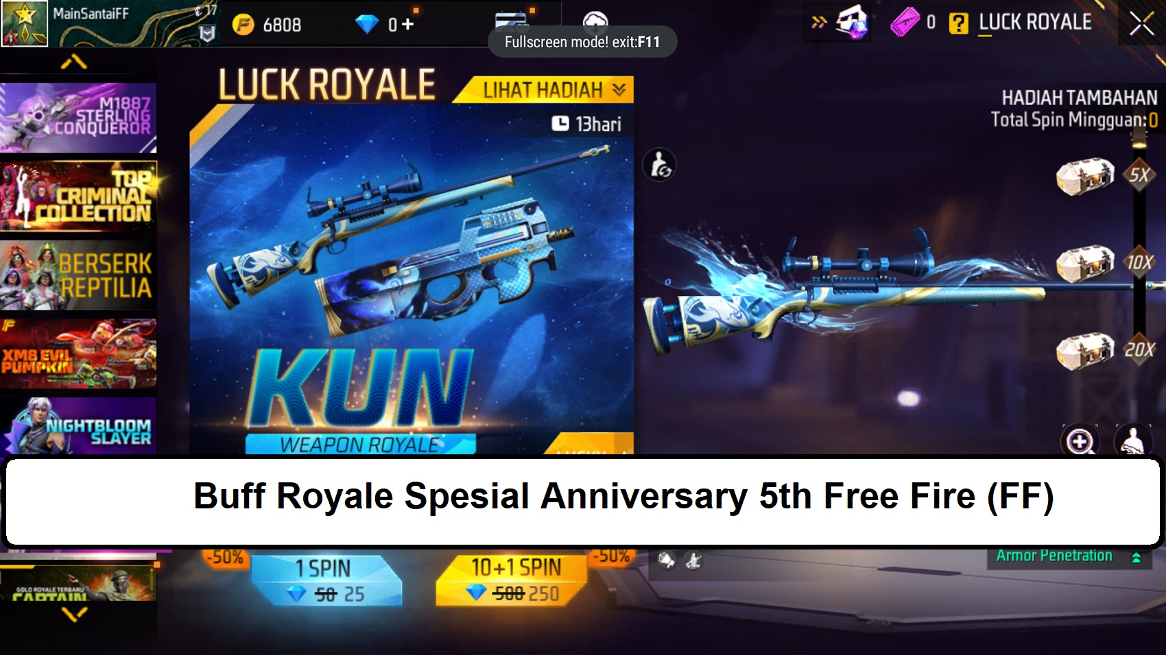 Buff Royale Spesial Anniversary 5th Free Fire (FF) – Esportsku