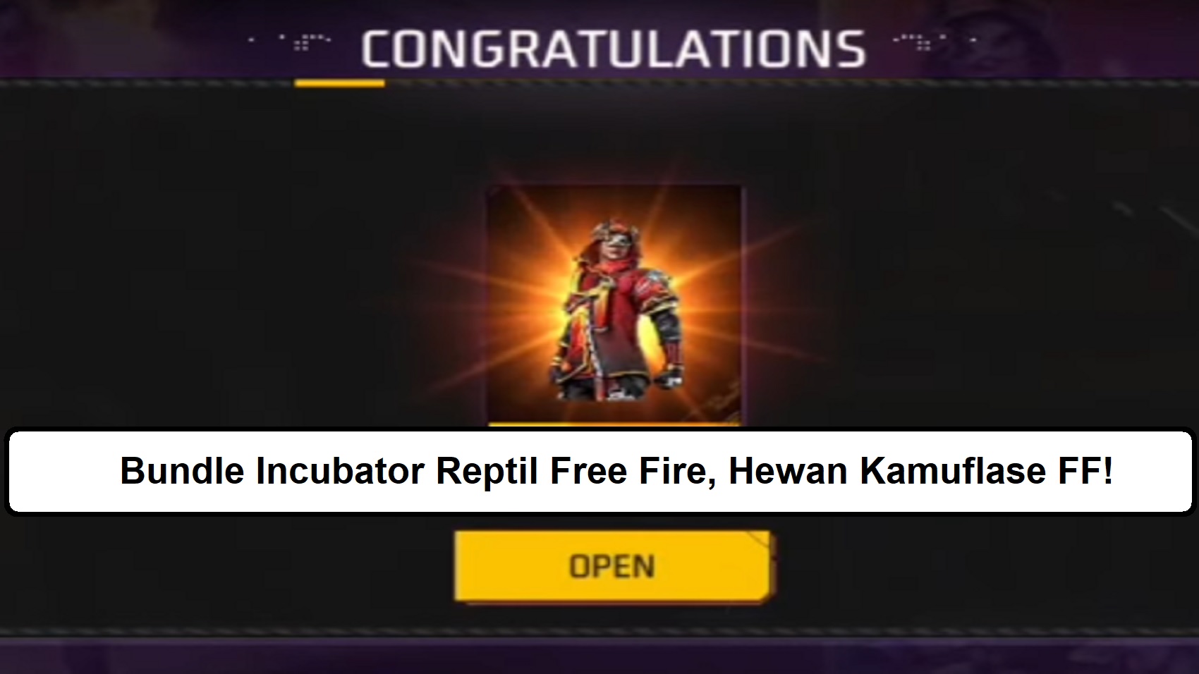 Bundle Incubator Reptil Free Fire, Hewan Kamuflase FF! – Esportsku