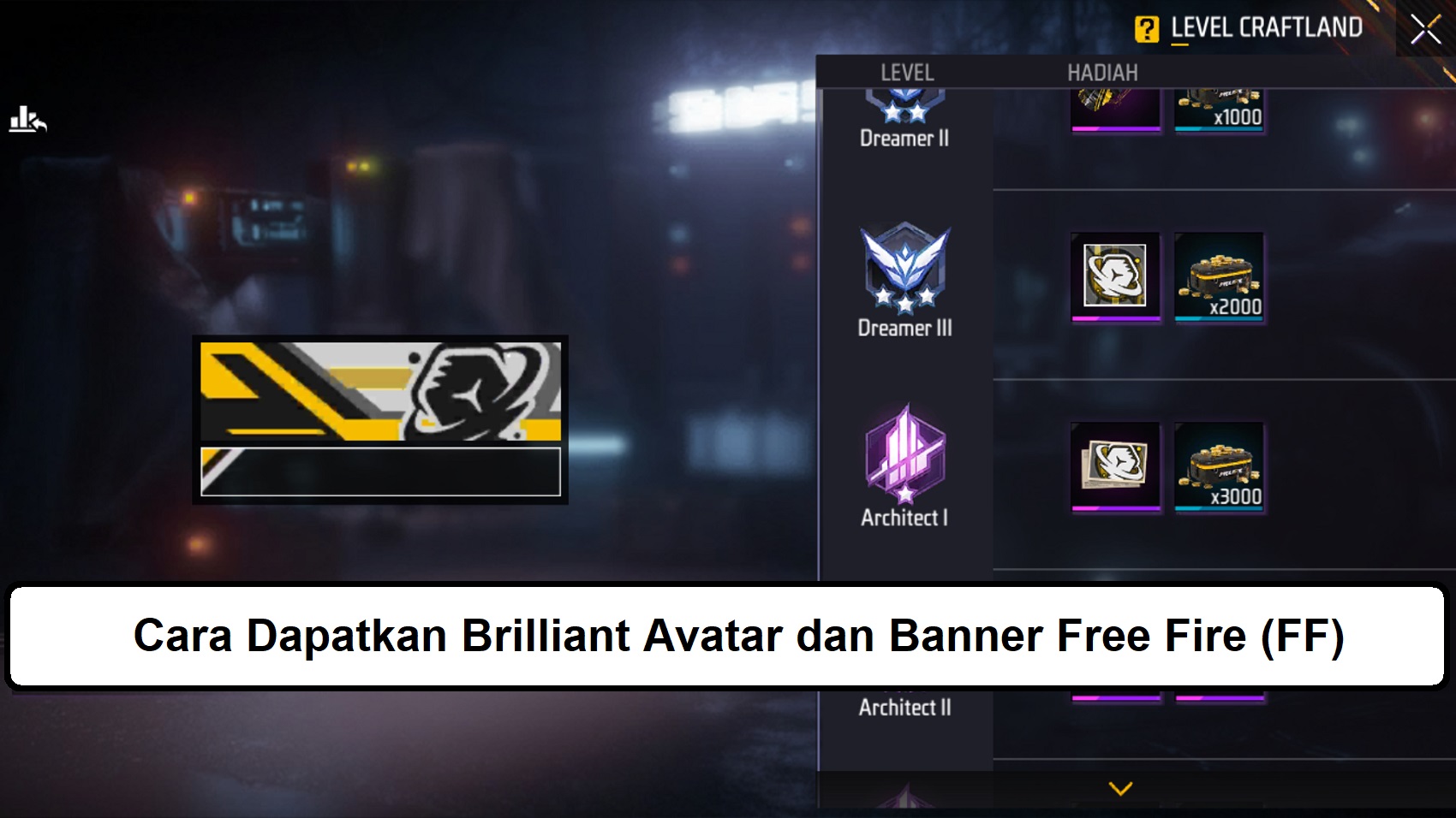 Cara Dapatkan Brilliant Avatar dan Banner Free Fire (FF) – Esportsku