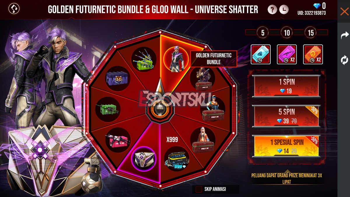 Harga Bundle Gold Futurnetic Mythic Free Fire (FF) – Esportsku