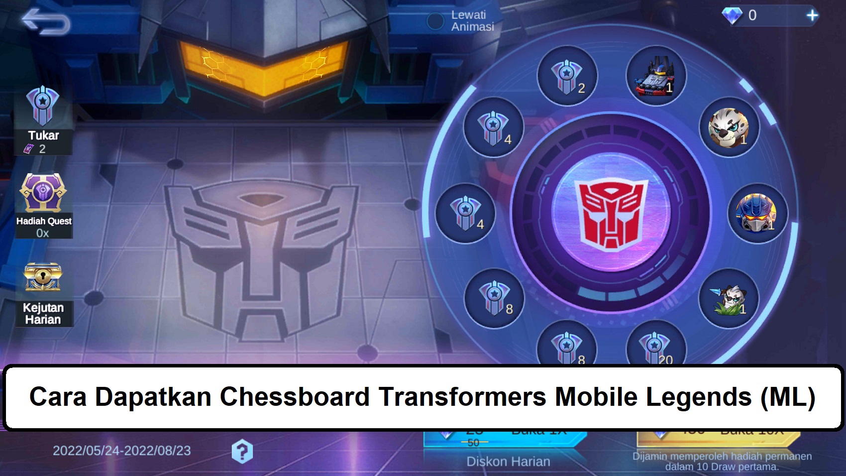 Cara Dapatkan Chessboard Transformers Mobile Legends (ML) – Esportsku