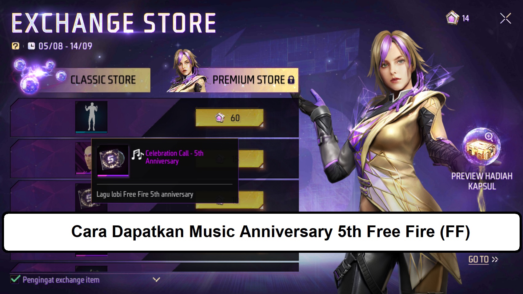 Cara Dapatkan Music Anniversary 5th Free Fire (FF) – Esportsku