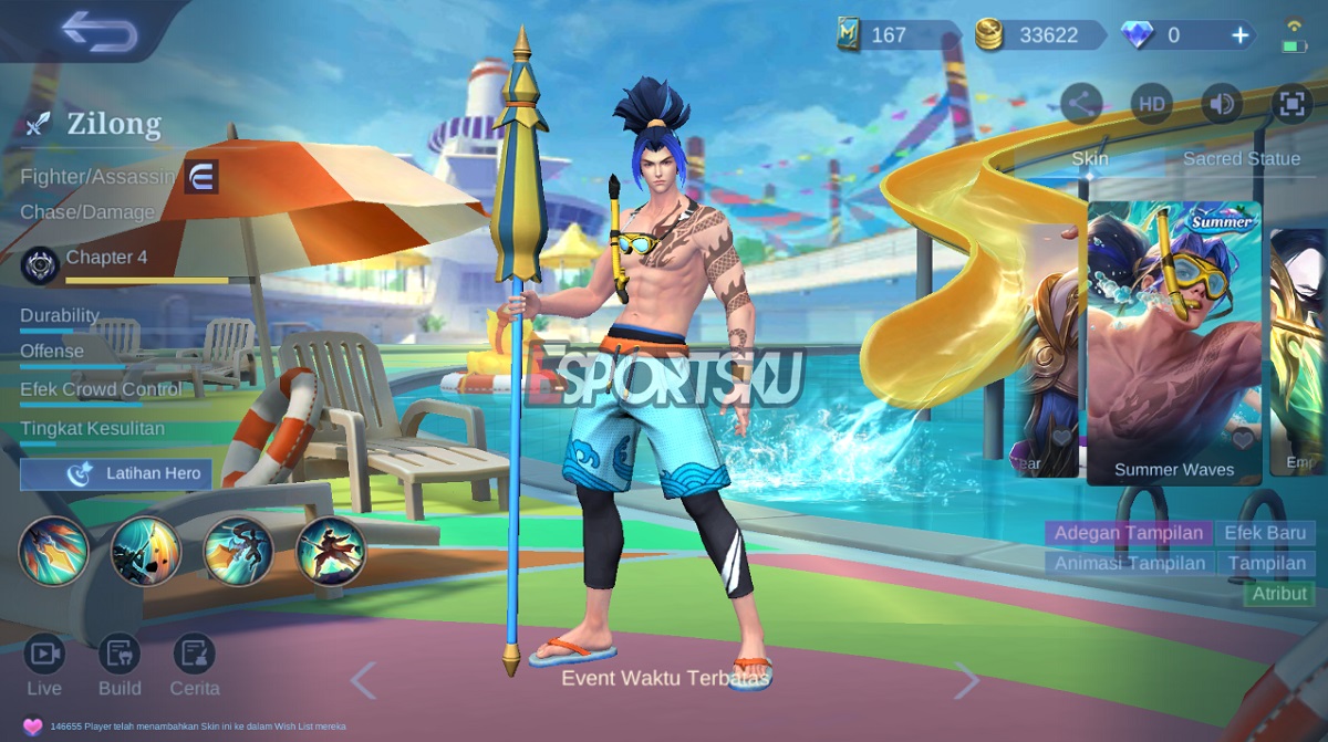 Cara Dapatkan Skin Zilong Summer Waves Mobile Legends (ML) – Esportsku