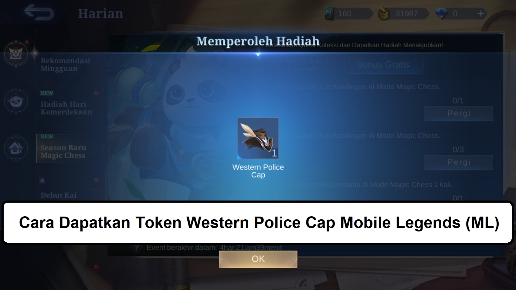 Cara Dapatkan Token Western Police Cap Mobile Legends (ML) – Esportsku