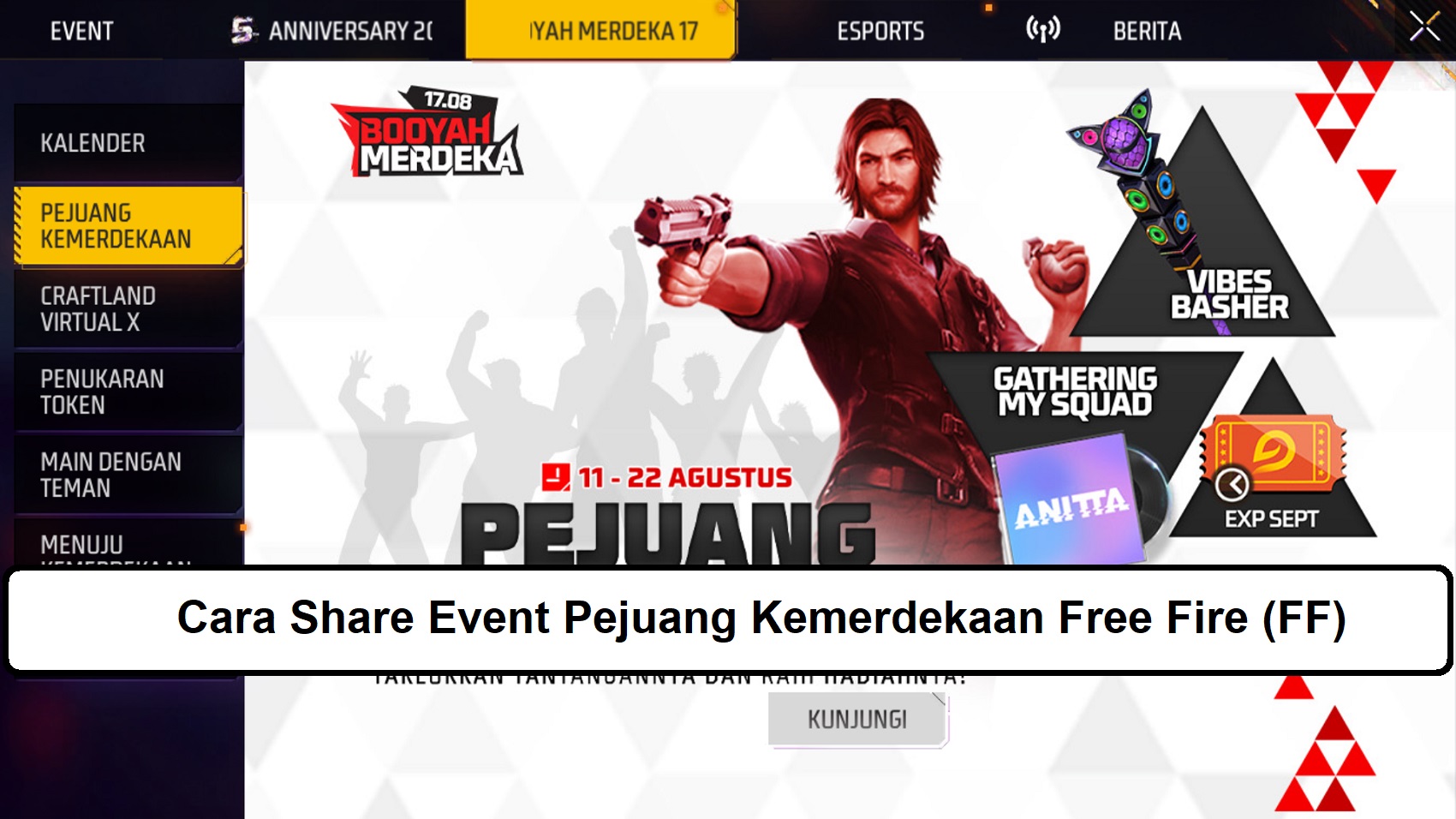 Cara Share Event Pejuang Kemerdekaan Free Fire (FF) – Esportsku