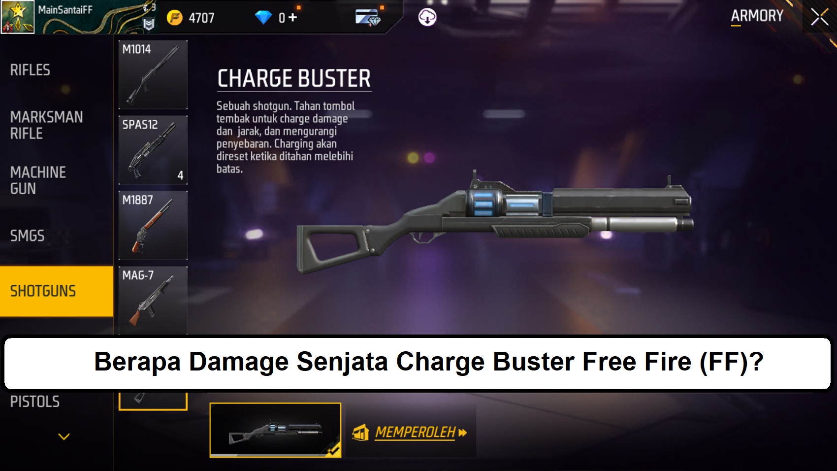 Berapa Damage Senjata Charge Buster Free Fire (FF)? – Esportsku