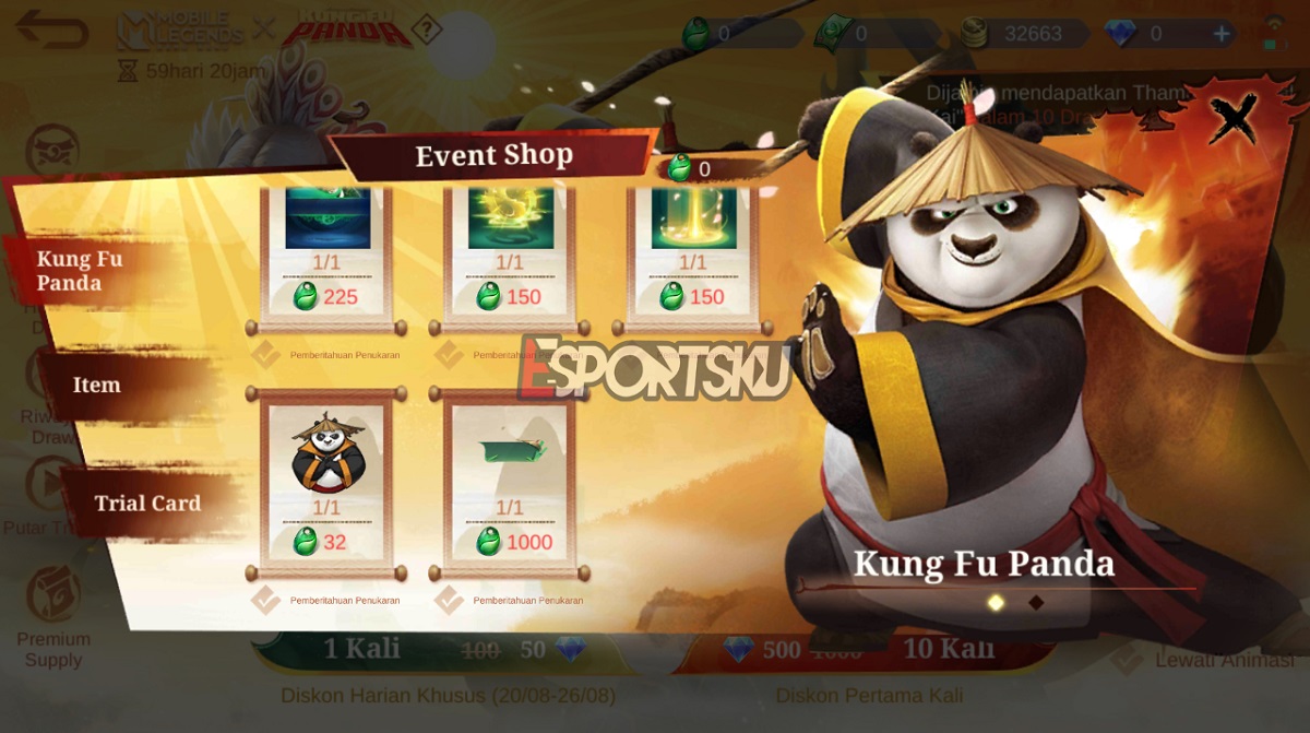 Hadiah Event Shop Kung Fu Panda Mobile Legends (ML) – Esportsku