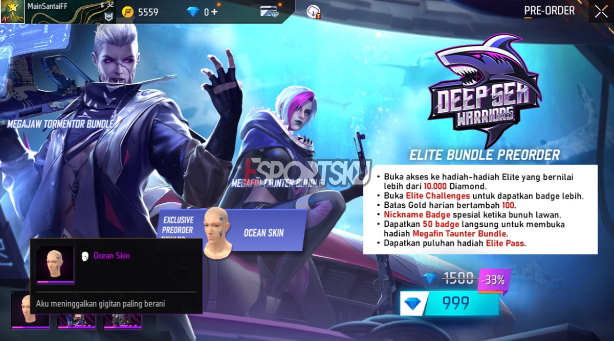 Hadiah Pre Order Elite Pass Season 52 Free Fire (FF) – Esportsku