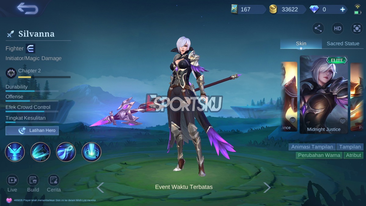 Harga Skin Silvanna Midnight Justice Mobile Legends (ML) – Esportsku