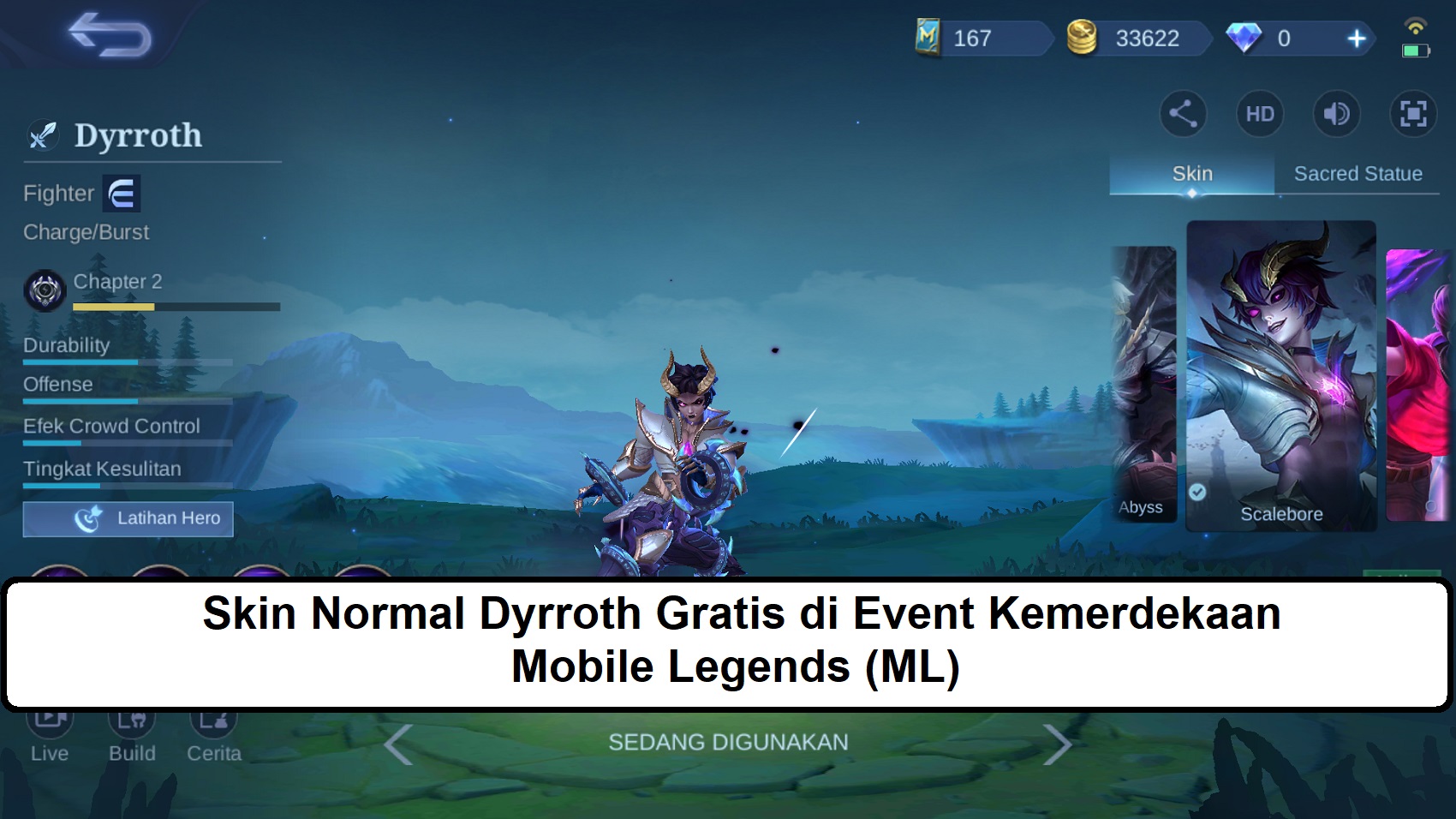 Skin Normal Dyrroth Gratis di Event Kemerdekaan Mobile Legends (ML) – Esportsku