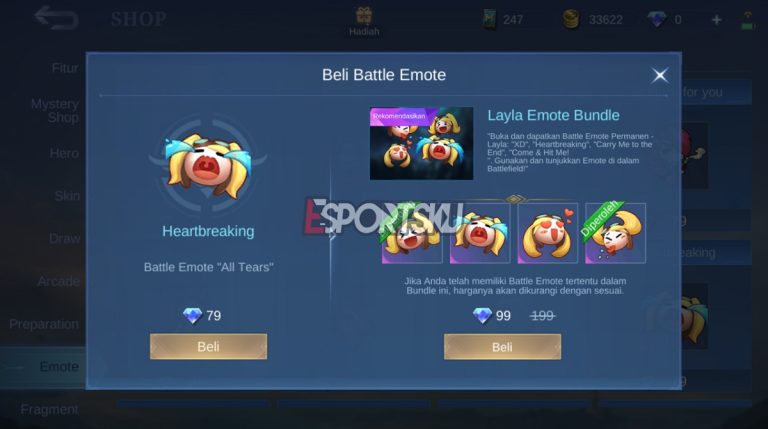 Cara Dapatkan Battle Emote Heartbreaking Mobile Legends (ML) – Esportsku