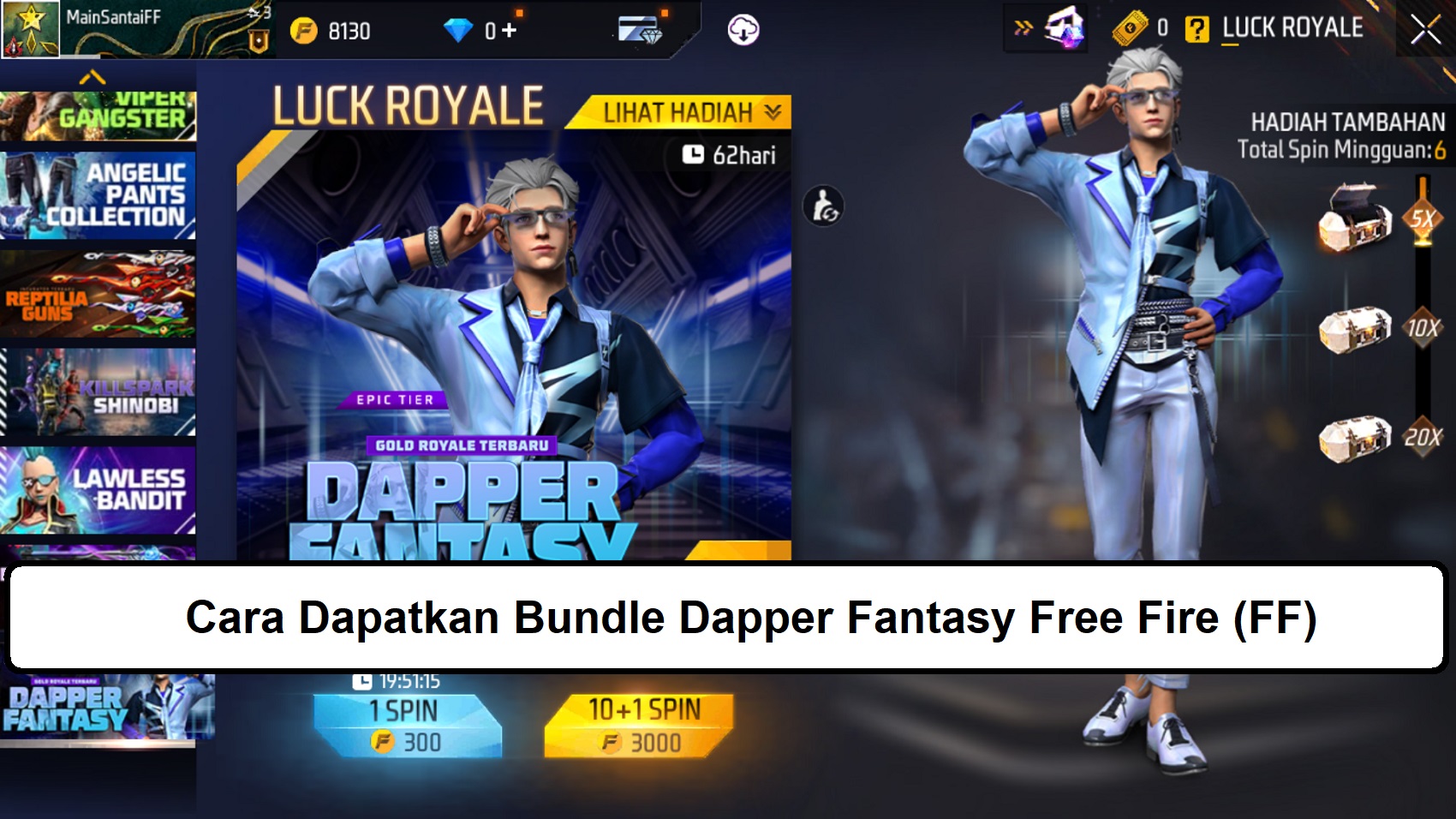 Cara Dapatkan Bundle Dapper Fantasy Free Fire (FF) – Esportsku