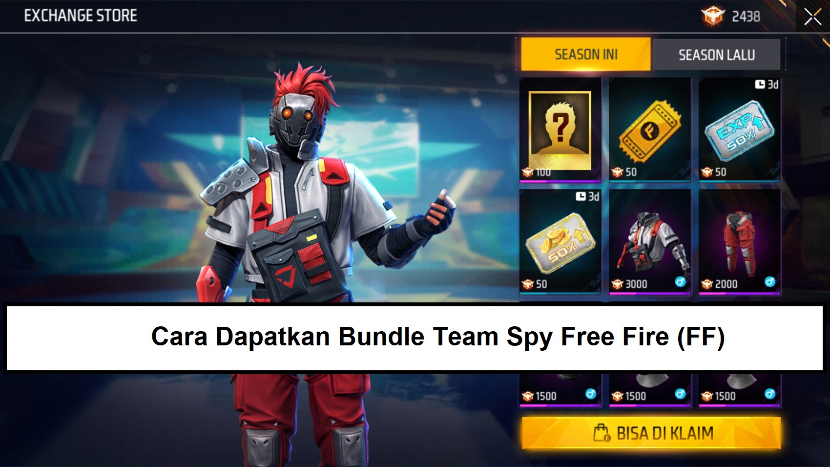 Cara Dapatkan Bundle Team Spy Free Fire (FF) – Esportsku