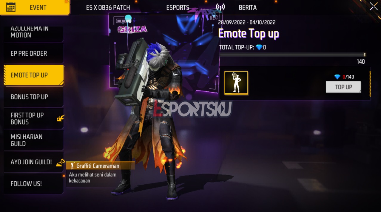 Cara Dapatkan Emote Graffiti Cameraman Free Fire (FF) – Esportsku