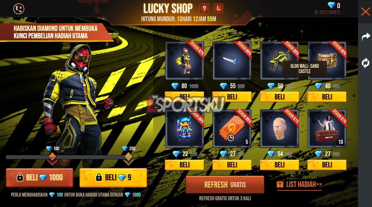 Cara Dapatkan Gloo Wall Sand Castle Free Fire (FF) – Esportsku