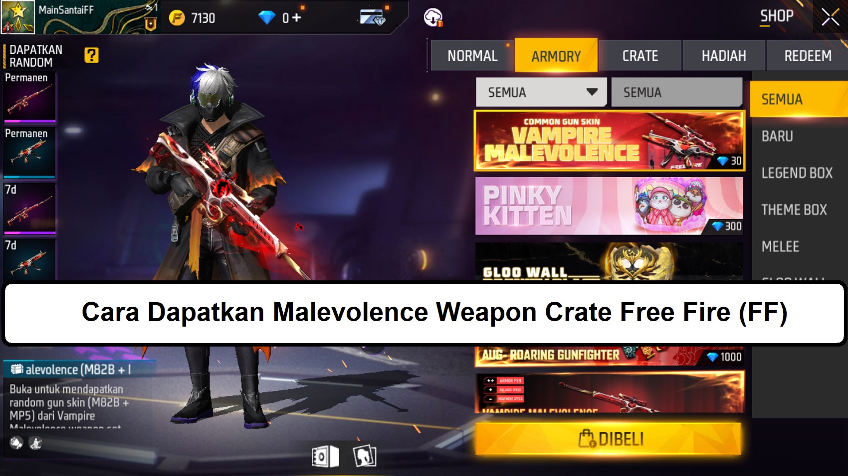 Cara Dapatkan Malevolence Weapon Crate Free Fire (FF) – Esportsku
