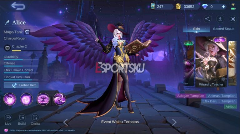 Cara Dapatkan Skin Alice Wizardry Teacher Mobile Legends (ML) – Esportsku