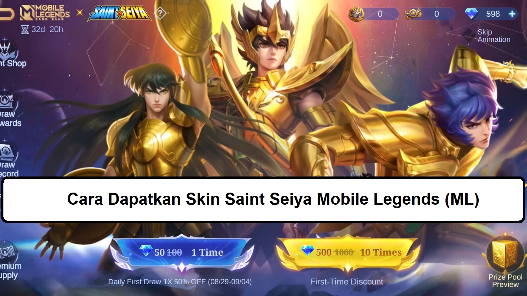 Cara Dapatkan Skin Saint Seiya Mobile Legends (ML) – Esportsku