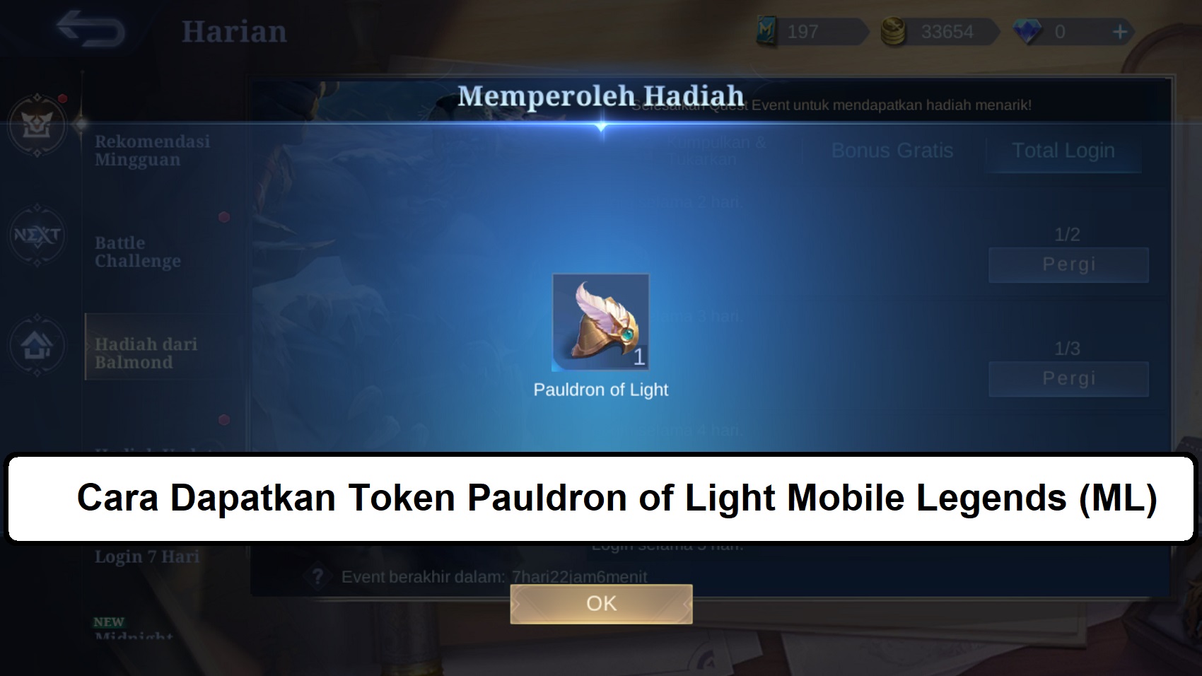 Cara Dapatkan Token Pauldron of Light Mobile Legends (ML) – Esportsku