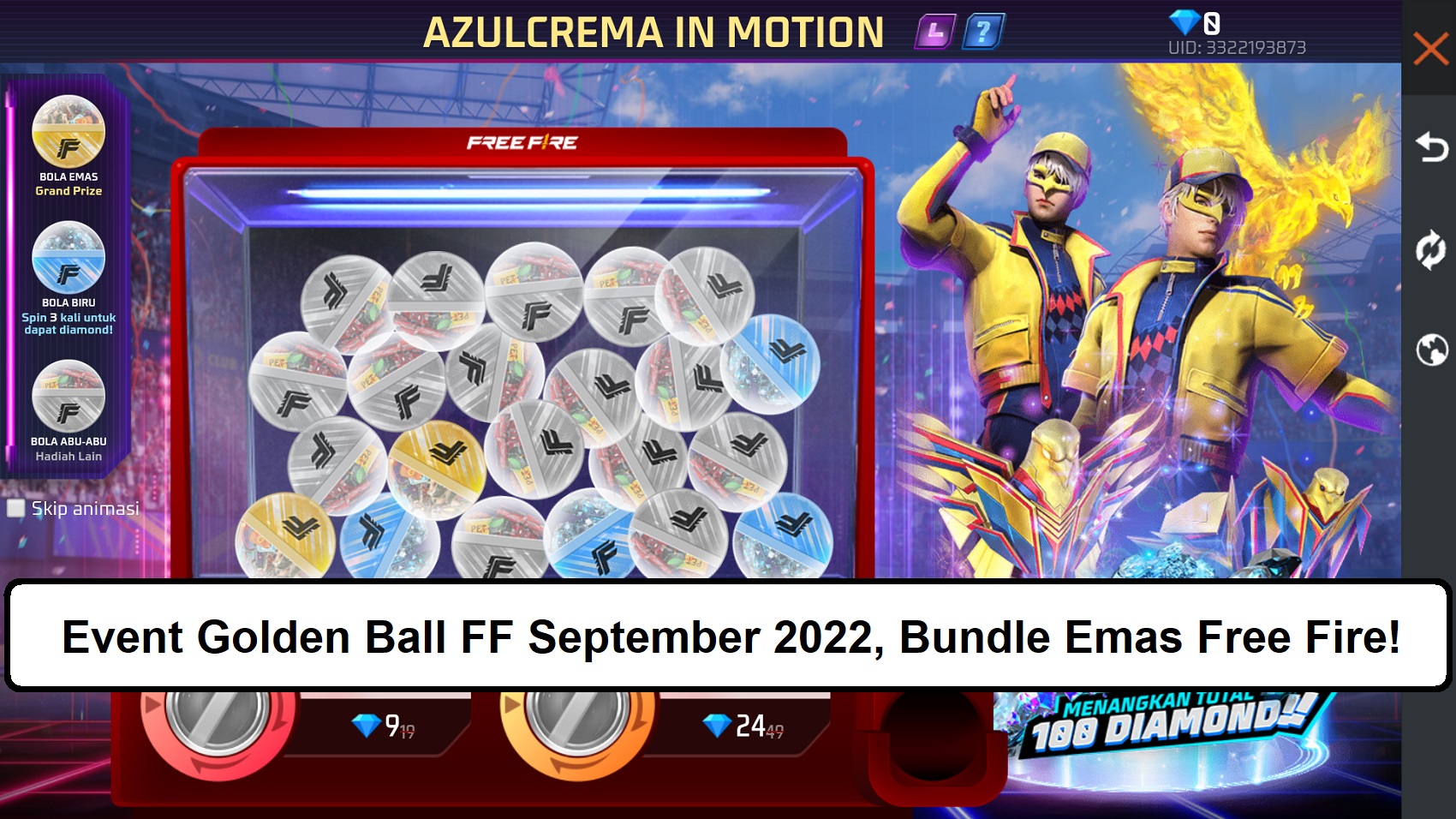 Event Golden Ball FF September 2022, Bundle Emas Free Fire! – Esportsku