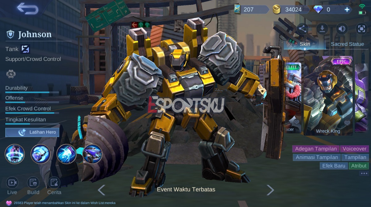 Harga Skin Johnson Wreck King Mobile Legends (ML) – Esportsku