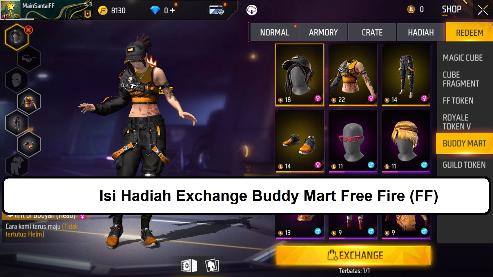 Isi Hadiah Exchange Buddy Mart Free Fire (FF) – Esportsku