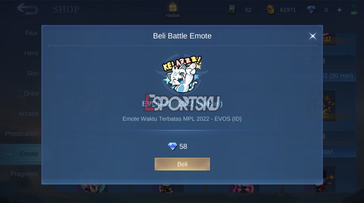 Cara Dapatkan Battle Emote Kelazzz Mobile Legends (ML) – Esportsku