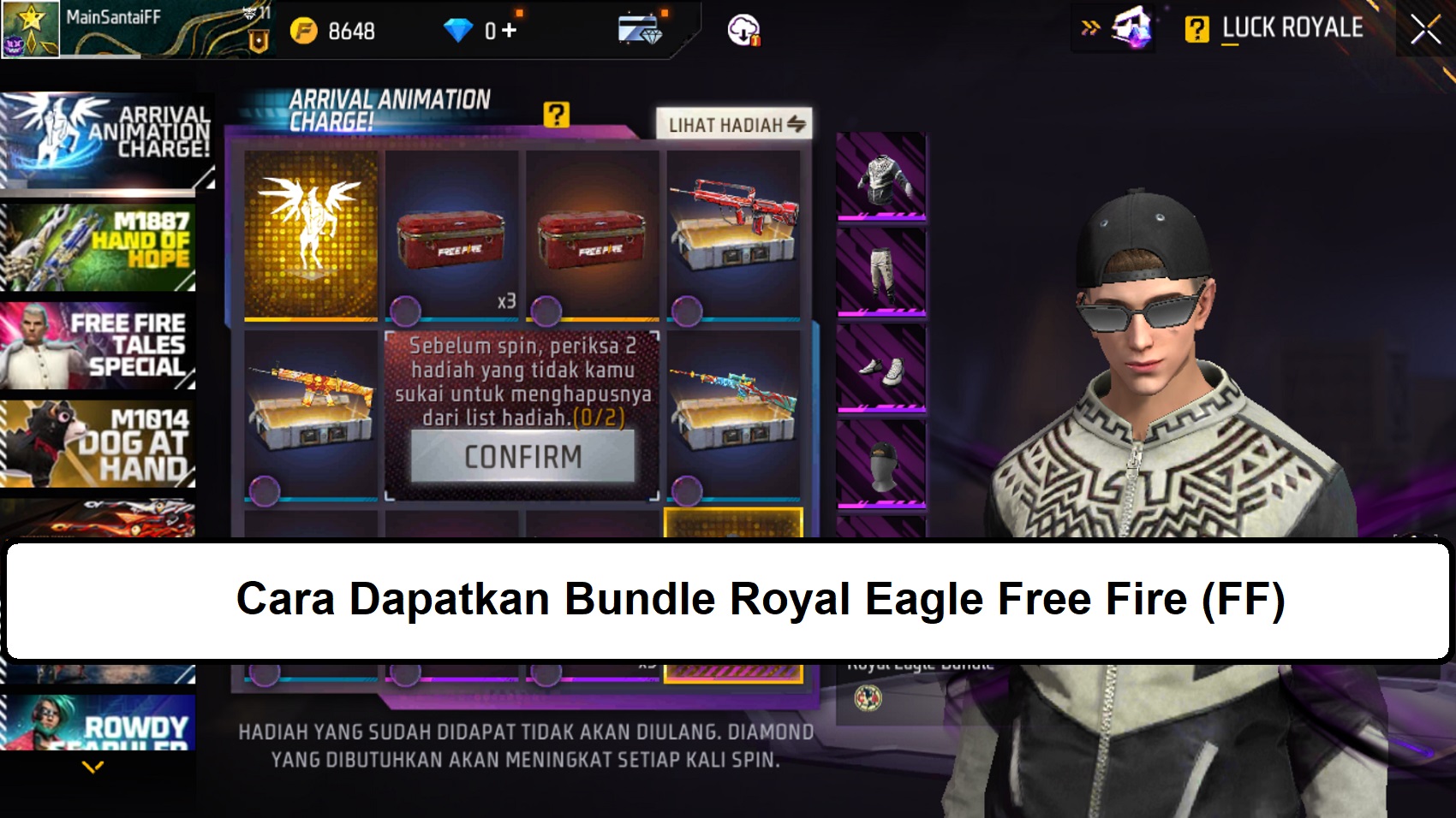 Cara Dapatkan Bundle Royal Eagle Free Fire (FF) – Esportsku